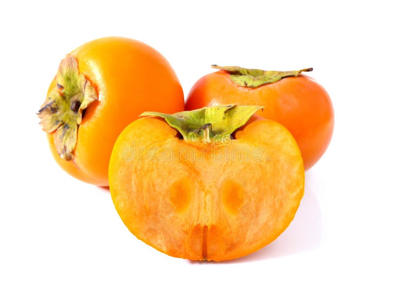 Group of Fresh Ripe Persimmons Stock Photo - Image of inside, fruit ...
