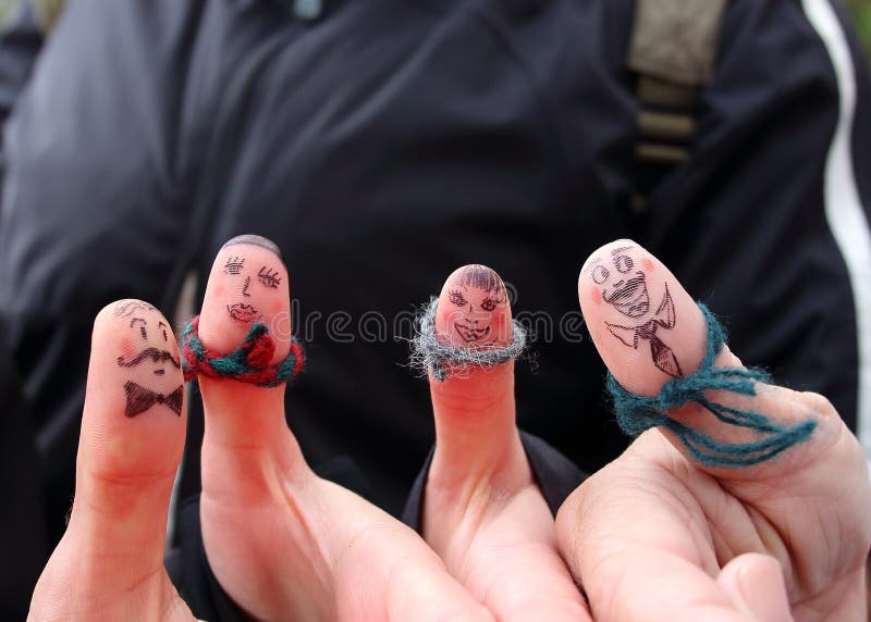 A Group of Friendly Face Painted Fingers that Go Out in the Mountain ...