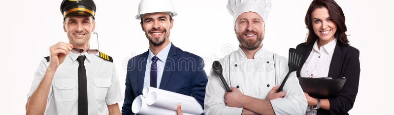 Positive Workers Smiling for Camera Stock Photo - Image of multiple ...