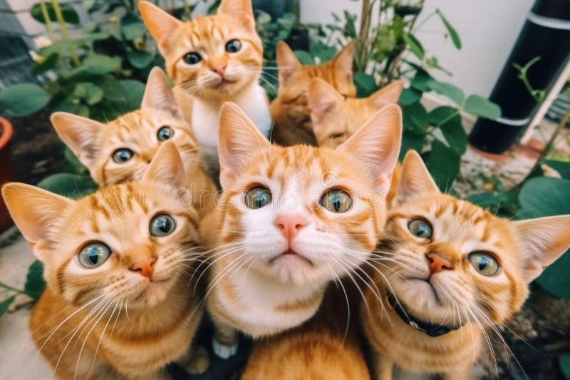 Group of Friendly Red Kittens Stock Photo - Image of pets, head: 276932122
