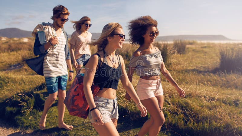 Group of Friends on Beach Vacation Stock Image - Image of mixed ...