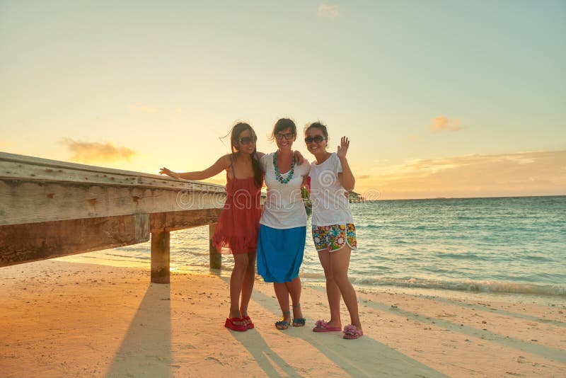Group of Friends on Beautiful Beach Stock Image - Image of portrait ...