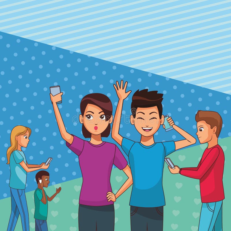 Group of friends cartoon stock vector. Illustration of person - 140681299