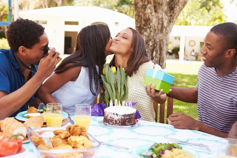 Group of Friends Celebrating Birthday at Home Stock Photo - Image of ...