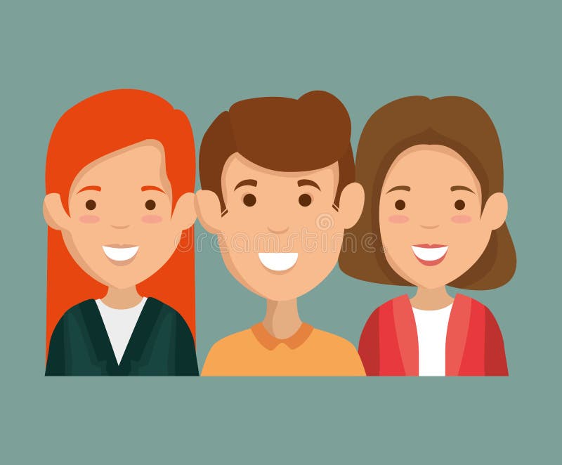 Group of Friends Characters Stock Vector - Illustration of clothes ...