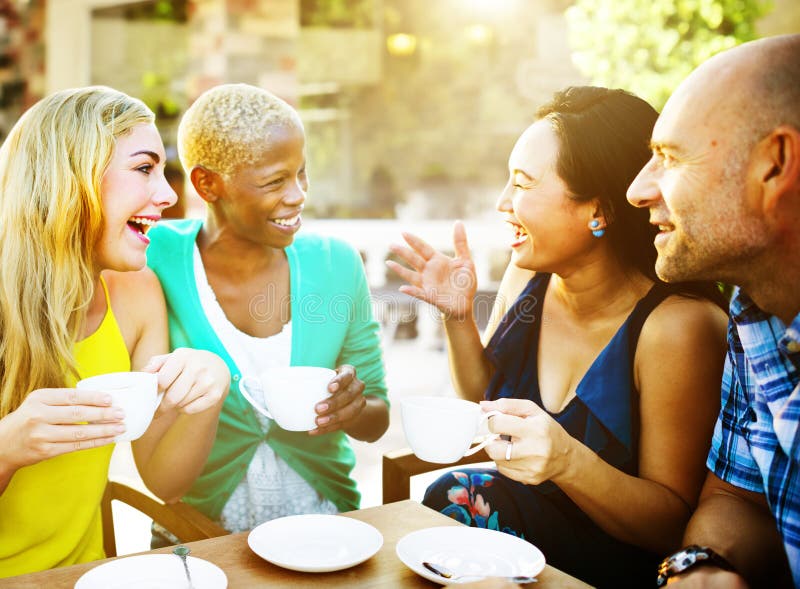 Group Friends Chilling Talking Holiday Concept Stock Image - Image of ...