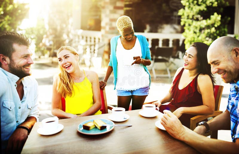 Group Friends Chilling Talking Holiday Concept Stock Photo - Image of ...