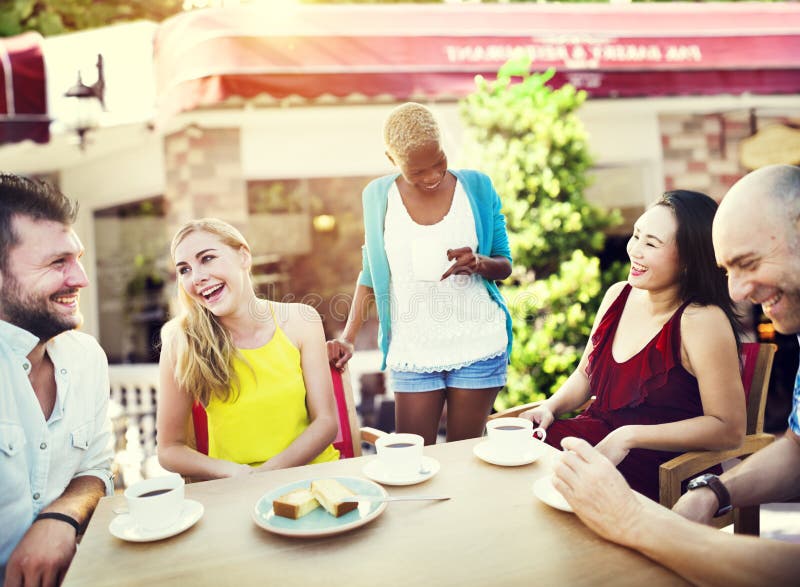 Group Friends Chilling Talking Holiday Concept Stock Photo - Image of ...