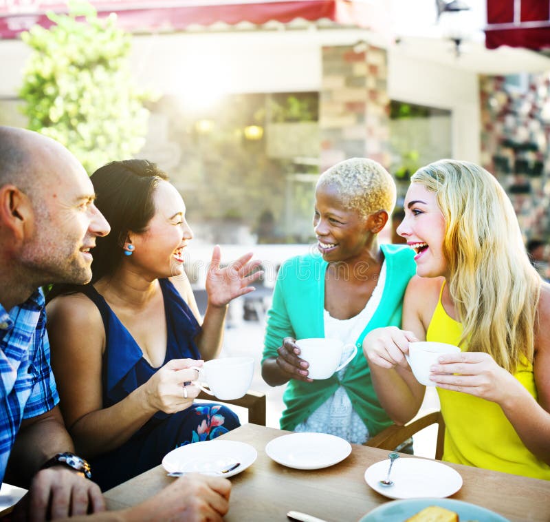Group Friends Chilling Talking Holiday Concept Stock Image - Image of ...