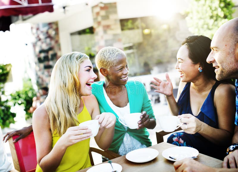 Group Friends Chilling Talking Holiday Concept Stock Image - Image of ...