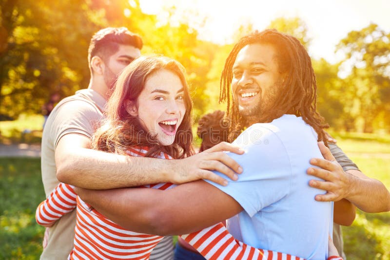 Group of Friends in a Circle Makes Hug Motivation Stock Image - Image ...
