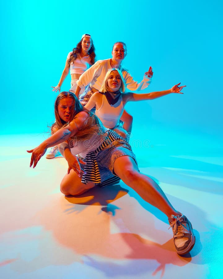 Group of Friends, Dressed Casually, Strike Dramatic and Playful Poses ...