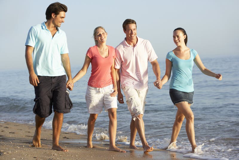 Group of Friends Enjoying Beach Holiday Stock Photo - Image of enjoying ...