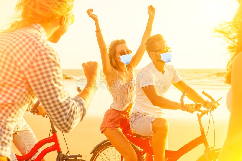 Group of Friends Enjoying Sunset in Goa India Stock Image - Image of ...
