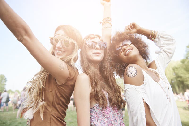 Group of Friends at the Festival Stock Image - Image of girls ...