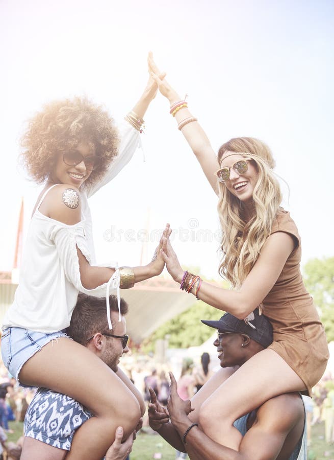 Group of Friends at the Festival Stock Photo - Image of music, daylight ...
