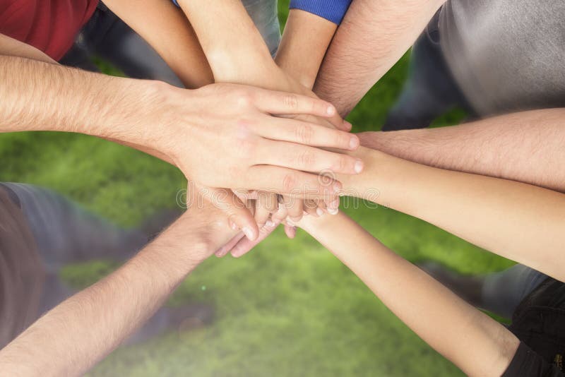 Group of Friends with Hands in Stack, Stock Photo - Image of ...