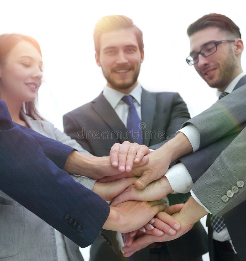 Group of Friends with Hands in Stack, Teamwork Stock Photo - Image of ...