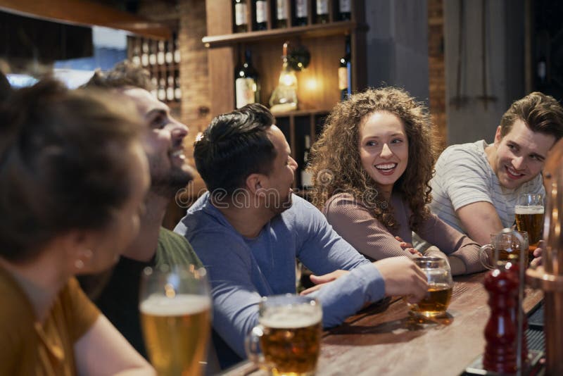 Freinds Meeting Together in the Pub Stock Photo - Image of friendship ...