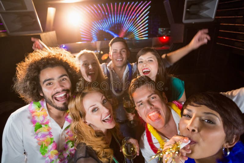 Group of Friends Having Fun in Bar Stock Image - Image of blonde ...