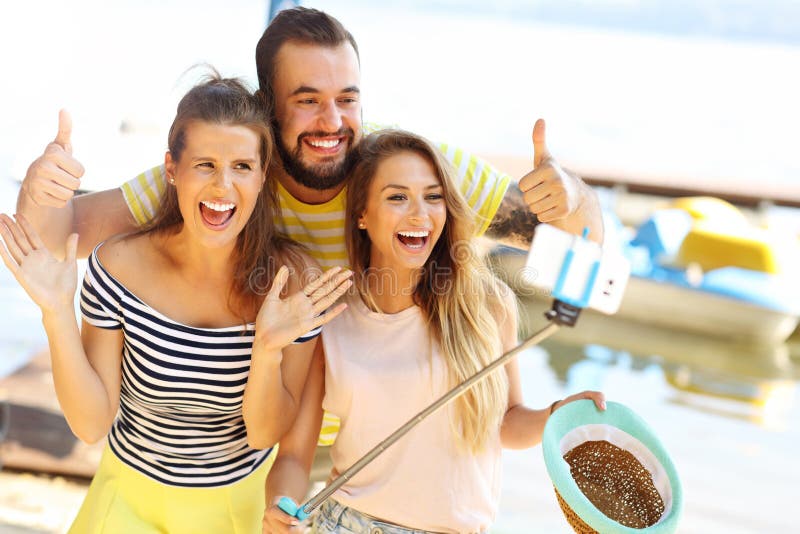 Group of Friends Having Fun Outdoors in Summer Stock Image - Image of ...