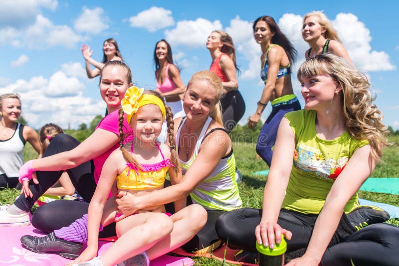 Group of Friends Having Fun in a Park on Sunny Day. Stock Photo - Image ...