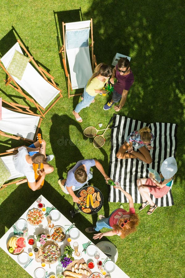Group of Friends Having Picnic Stock Image - Image of vegetables ...