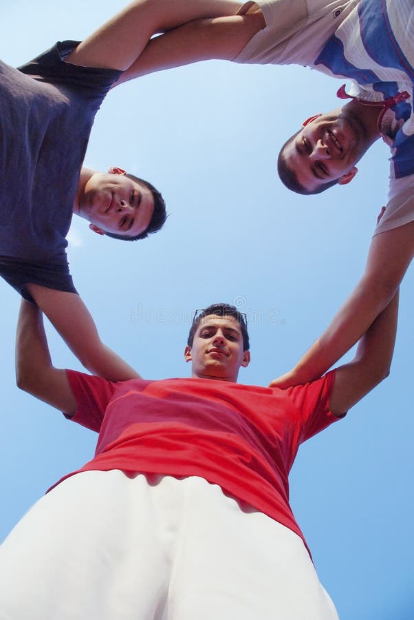 Group of Friends Huging Together and Have Fun Outdoor Stock Image ...