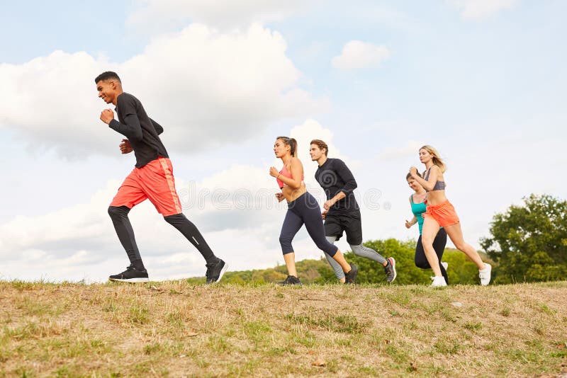 Group of Friends Jogging for Health Stock Photo - Image of active ...