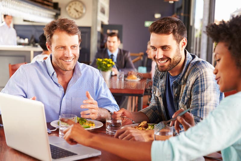 Group of Friends at Lunch in a Restaurant Stock Image - Image of ...