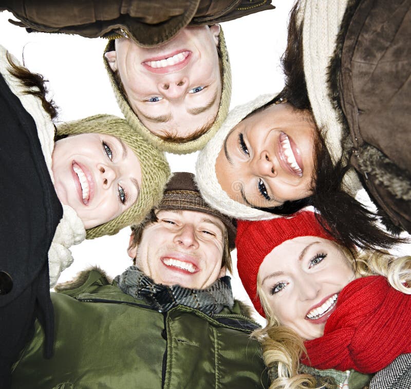 Group of Friends Outside in Winter Stock Image - Image of lifestyle ...