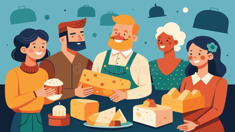 A Group of Friends Sampling a Variety of Locally Made Cheeses while ...