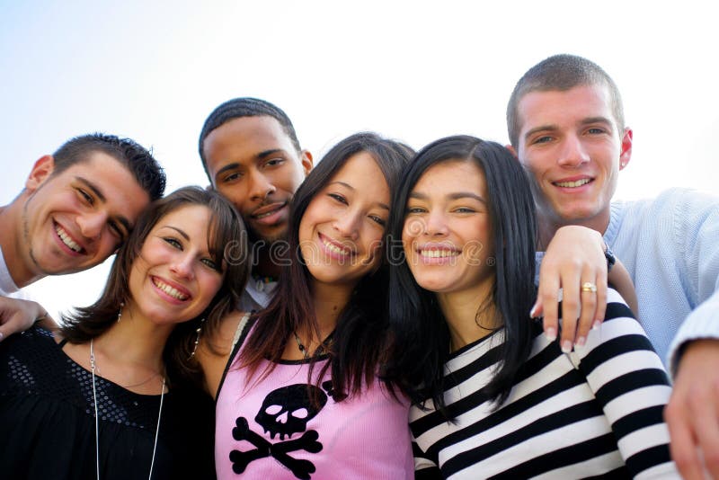 Group of friends smiling stock image. Image of casual - 8786231