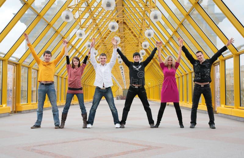 Group of Friends it Stand Taking Hands Stock Image - Image of male ...