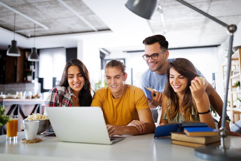 Group of Friends, Students Discussing Brainstorming at Meeting ...
