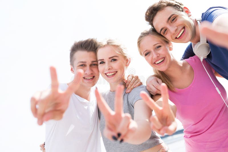 Group of friends shouting stock image. Image of city - 40993863