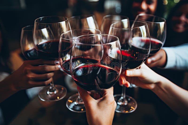 Friends Toasting Wine Glass Stock Illustrations 356 Friends Toasting