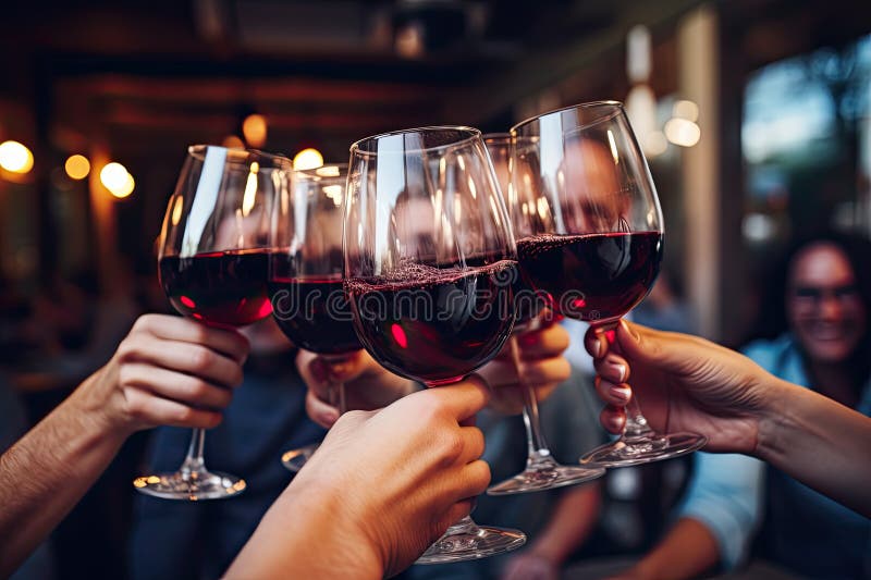 Friends Toasting Wine Glass Stock Illustrations 356 Friends Toasting