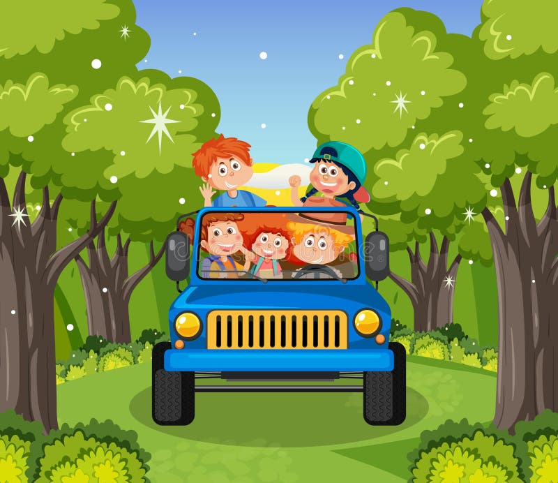 Group of Friends Travel To Forest Stock Vector - Illustration of ...