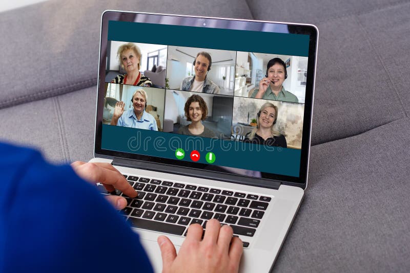 Group Friends Video Chat Connection Concept Stock Photo - Image of ...