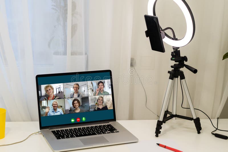Group Friends Video Chat Connection Concept Editorial Image - Image of ...