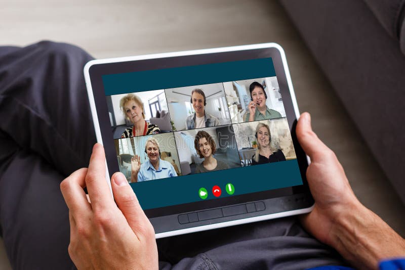 Group Friends Video Chat Connection Concept Stock Image - Image of chat ...