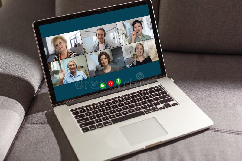 Group Friends Video Chat Connection Concept Editorial Photo - Image of ...