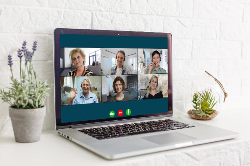 Group Friends Video Chat Connection Concept Editorial Image - Image of ...