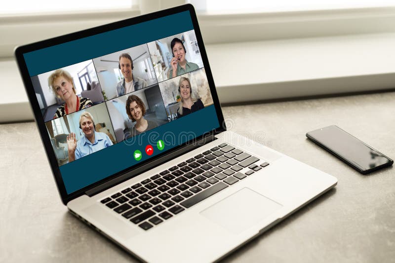 Group Friends Video Chat Connection Concept Stock Photo - Image of ...