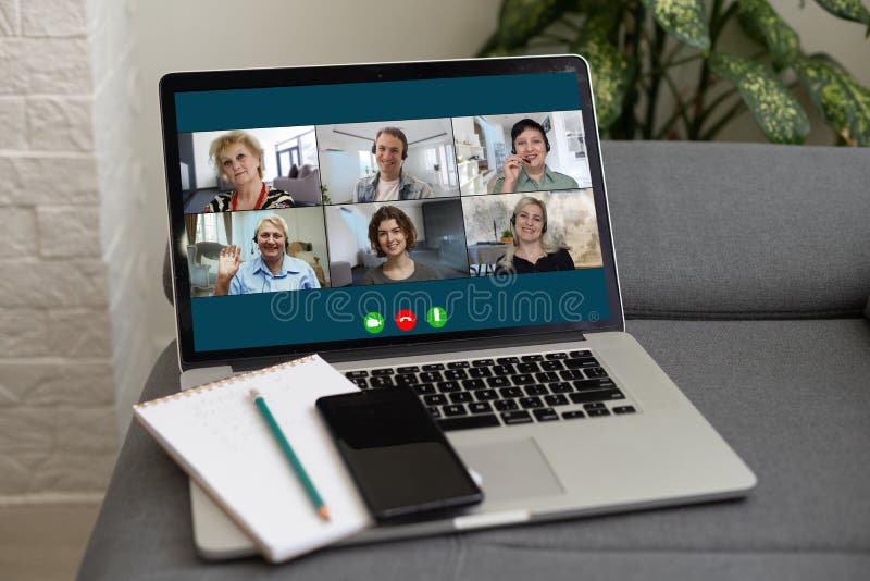 Group Friends Video Chat Connection Concept Stock Photo - Image of call ...