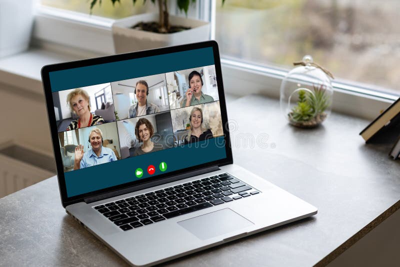 Group Friends Video Chat Connection Concept Editorial Stock Image ...
