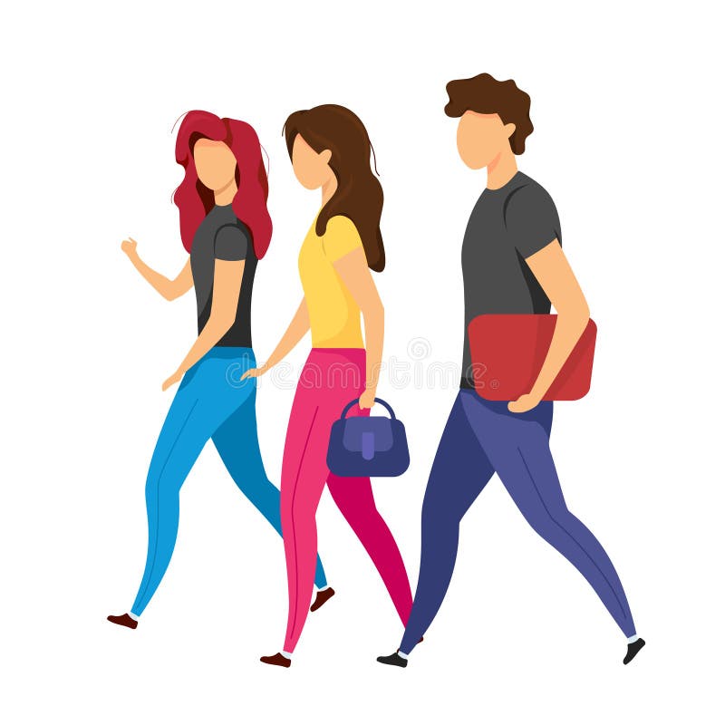 Group of Friends Walking Semi Flat Color Vector Characters Stock Vector ... Group of Friends Walking Semi Flat Color Vector Characters Stock Vector ...