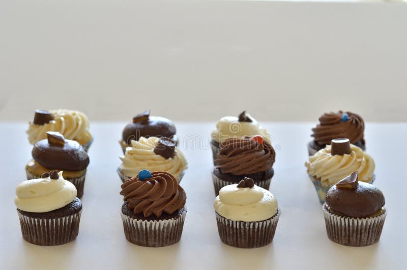 A Group of Frosted Cupcakes Stock Photo - Image of swirl, junk: 174160020