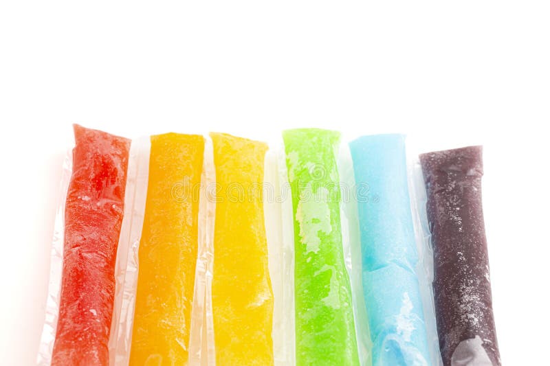 Group of Frozen Ice Pop Popsicle Isolated on a White Background Stock ...